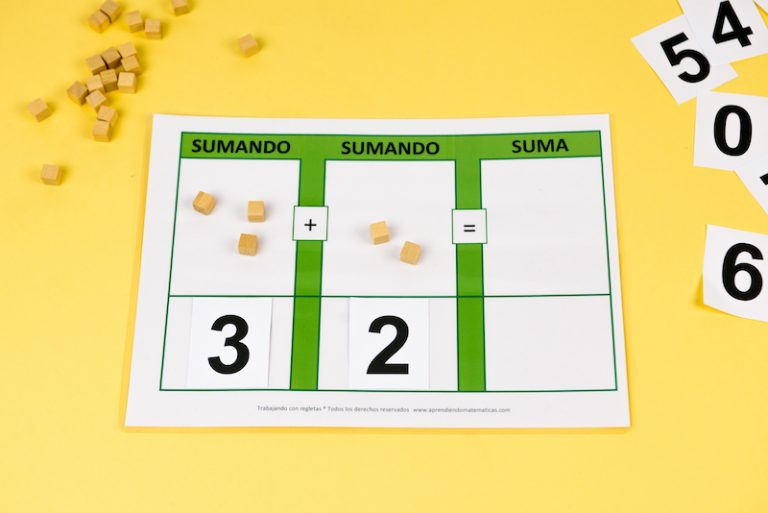 Regletas Cuisenaire: sumando usando plantillas divertidas